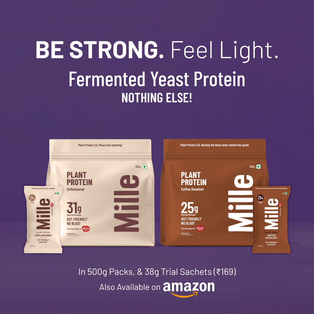 Mille Plant Protein | 31g/Scoop | Unflavoured | Fermented Yeast Protei