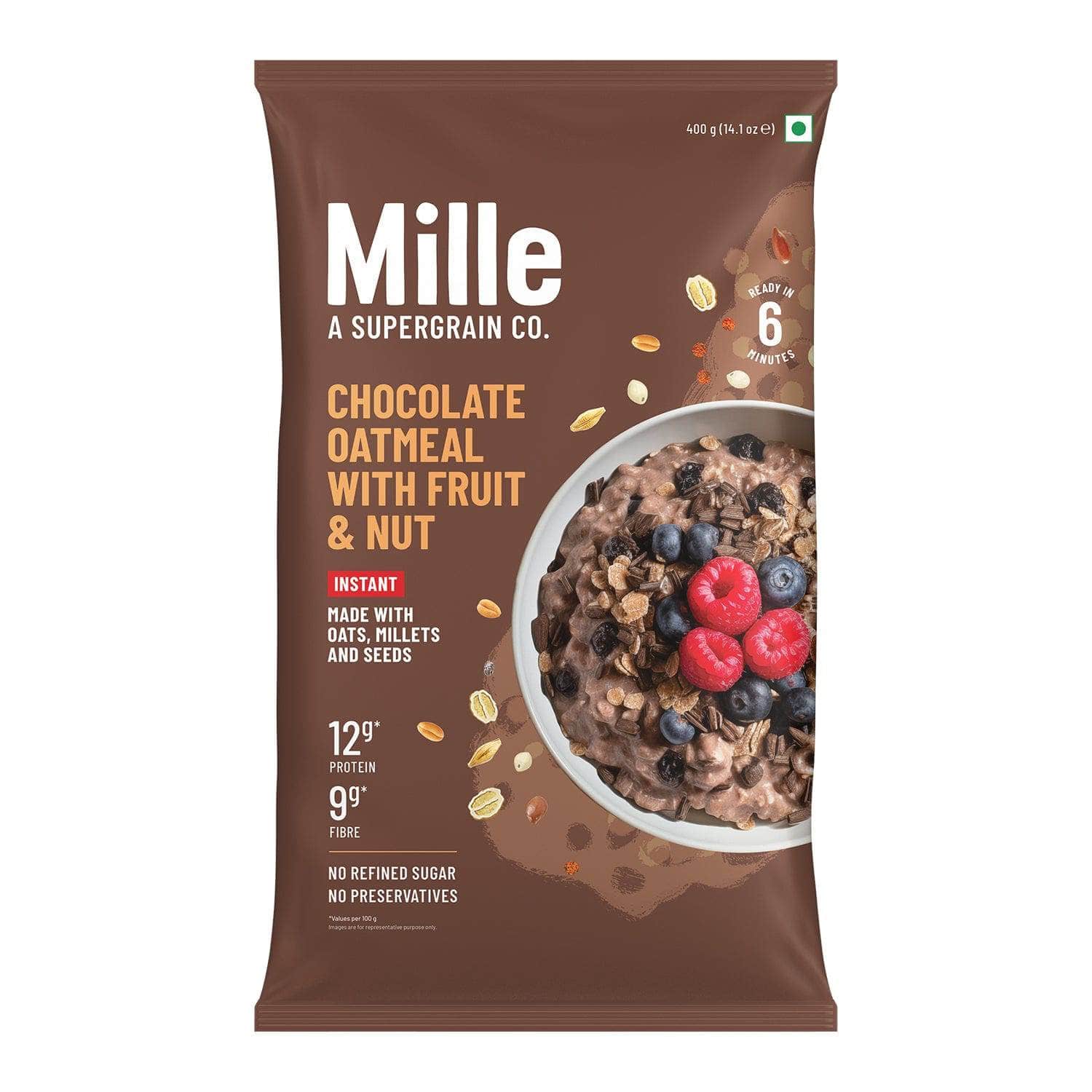 No Refined Sugar, Instant Chocolate Oatmeal with Fruit and Nut | Oats,